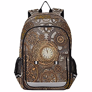 ALAZA Steampunk Clock Backpack Daypack Bookbag