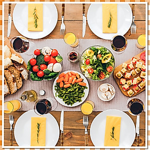 Coume 40 Pcs Bamboo Flatware Set for 8 Bamboo Utensils Bamboo Cutlery Bamboo Silverware Stainless Steel Tableware Spoons Forks Knife Set with Plastic Handle