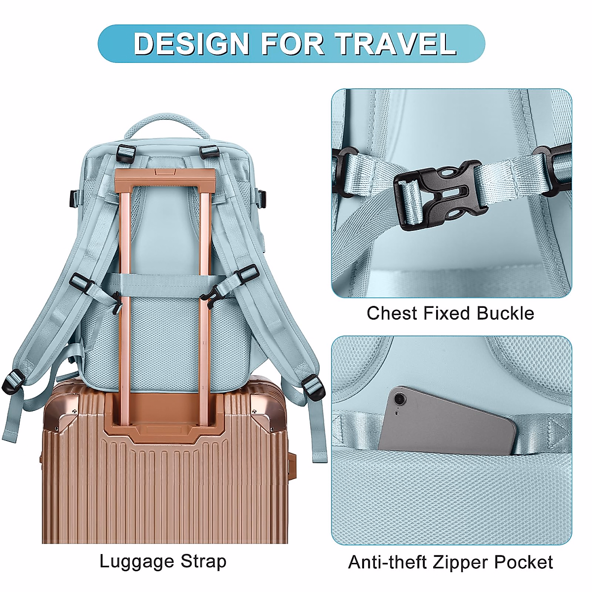 coofay Personal Item Travel Backpack For Women Men Airline Approved Carry On Backpack Flight Approved Waterproof Sports Luggage Backpack Casual Daypack Small Hiking Backpack