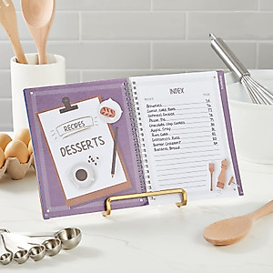 Family Recipe Book To Write In, Spiral Bound DIY Make Your Own Cookbook with 90 Pages (Blank Inside, 6.5 x 8.2 In)