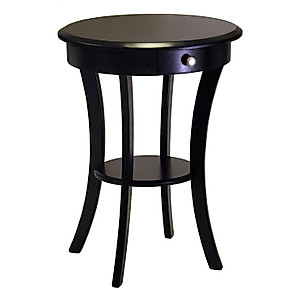 Winsome Wood Sasha Accent Table, Black, 20.00 x 20.00 x 27.00 Inches