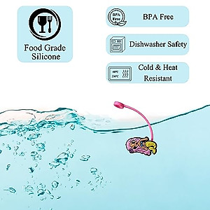 Amreich Straw Cover,4 PCs Straw Topper for Stanley Cup 30oz & 40oz Tumbler with Handle, Mermaid Design Silicon Straw Cap for 10mm Straws Reuseable Drink Straw Tips Lids Dust-proof Straw Accessories