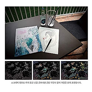 Wisdom garden Stylejosun My Fairy Tale in Scratch Book Classic Fairy Tale 12 with Beautiful Pictures Healing Art for Adults