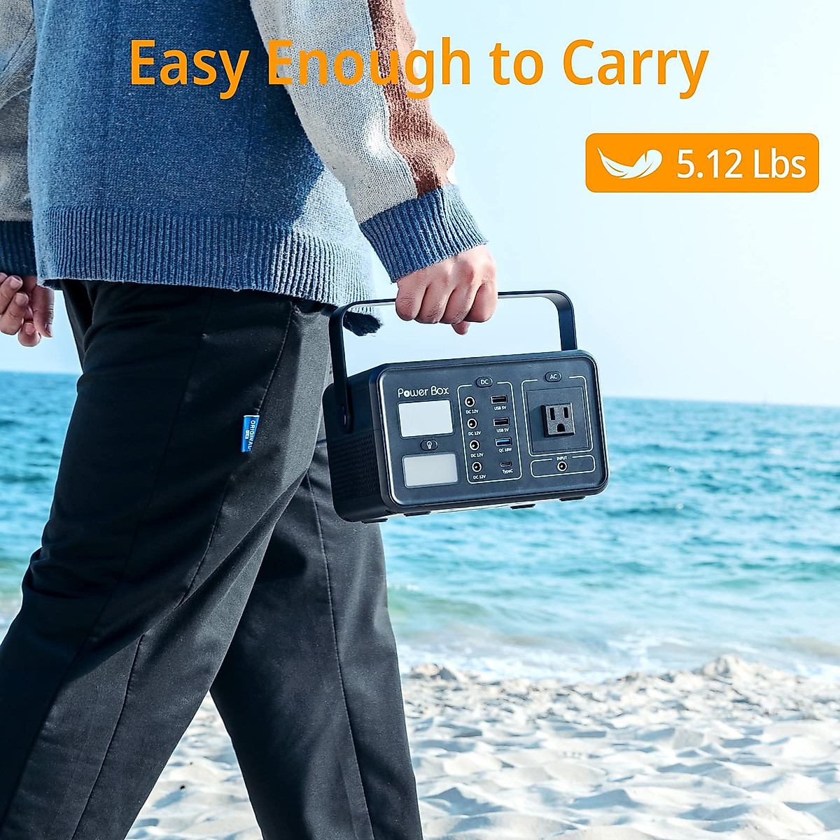 Portable Power Station,ROADOM 222Wh/60000mAh Solar Generator,110V/200W Pure Sine Wave AC Outlet,Lithium-Ion Battery Packs for Outdoor Camping Travel Road Trip Hunting Emergency Home Backup