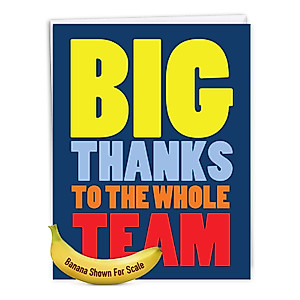 NobleWorks - Jumbo Thank You Greeting Card (Team) 8.5 x 11 Inch with Envelope (1 Pack) Large To The Whole Team J9150TYG