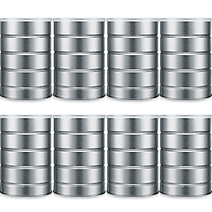 Jadive 8 Pcs Empty Coffee Cans with Lids Metal Tin Can for Kitchen Storage Loose Leaf Tea Tin Containers Round Coffee Tin Metal Canister Tea Coffee Sugar Storage Packaging or Arts Crafts