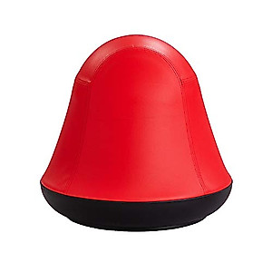 Safco Products 4761RV Runtz Swivel Ball Chair, Red, 360-Degree Rotation, Anti-Burst Exercise Ball, Easy-to-Clean Vinyl Seat, Promotes More Activity While Seated