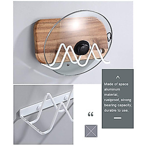 Pot Lid Organizer, Metal Double Slots Lid Holder for Kitchen Cabinet Door or Wall Mounted, Storage Cutting Boards, Bakeware, Pots & Pans, Serving Trays Black free size