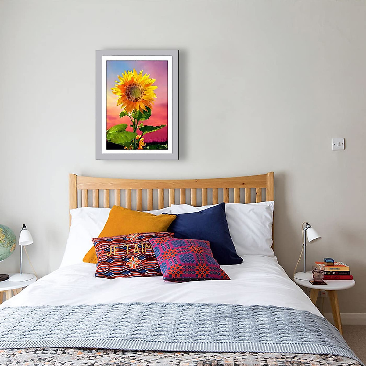 HorsonLife Picture Frames 12x16, Grey 12x16 Frame Fits For Diamond Painting/Poster/Oil Painting, Natural Solid Wood 30x40cm Picture Frame With Acrylic Protection Glass For Christmas Photo Gift