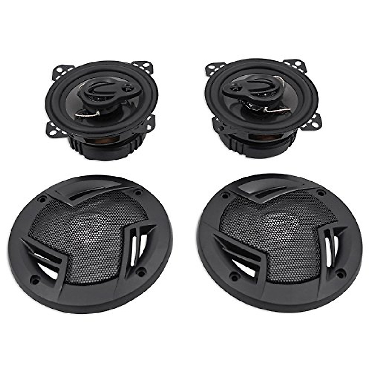 Pair Rockville RV4.3A 4" 3-Way Car Speakers 500 Watts / 70w RMS CEA Rated Total