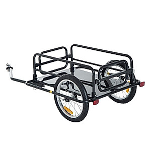allgoodsdelight365 Steel Frame Bicycle Bike Cargo Trailer Luggage Cart Carrier 110lb Hauler