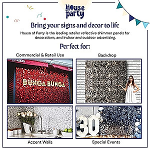 HOUSE OF PARTY Rose Gold Shimmer Wall Backdrop Panels - 24 Pcs Square Sequin Backdrop, Shimmer Backdrop for Birthday Decorations, Wedding, Bridal Shower & Bachelorette Party Supplies