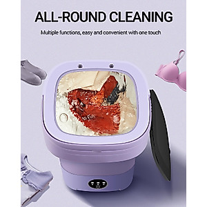 Portable Washing Machine, 11L Upgraded Large Capacity Mini Washer, Small Washing Machine for Apartments, Travel Laundry, Camping, RV, Dorm (Purple)