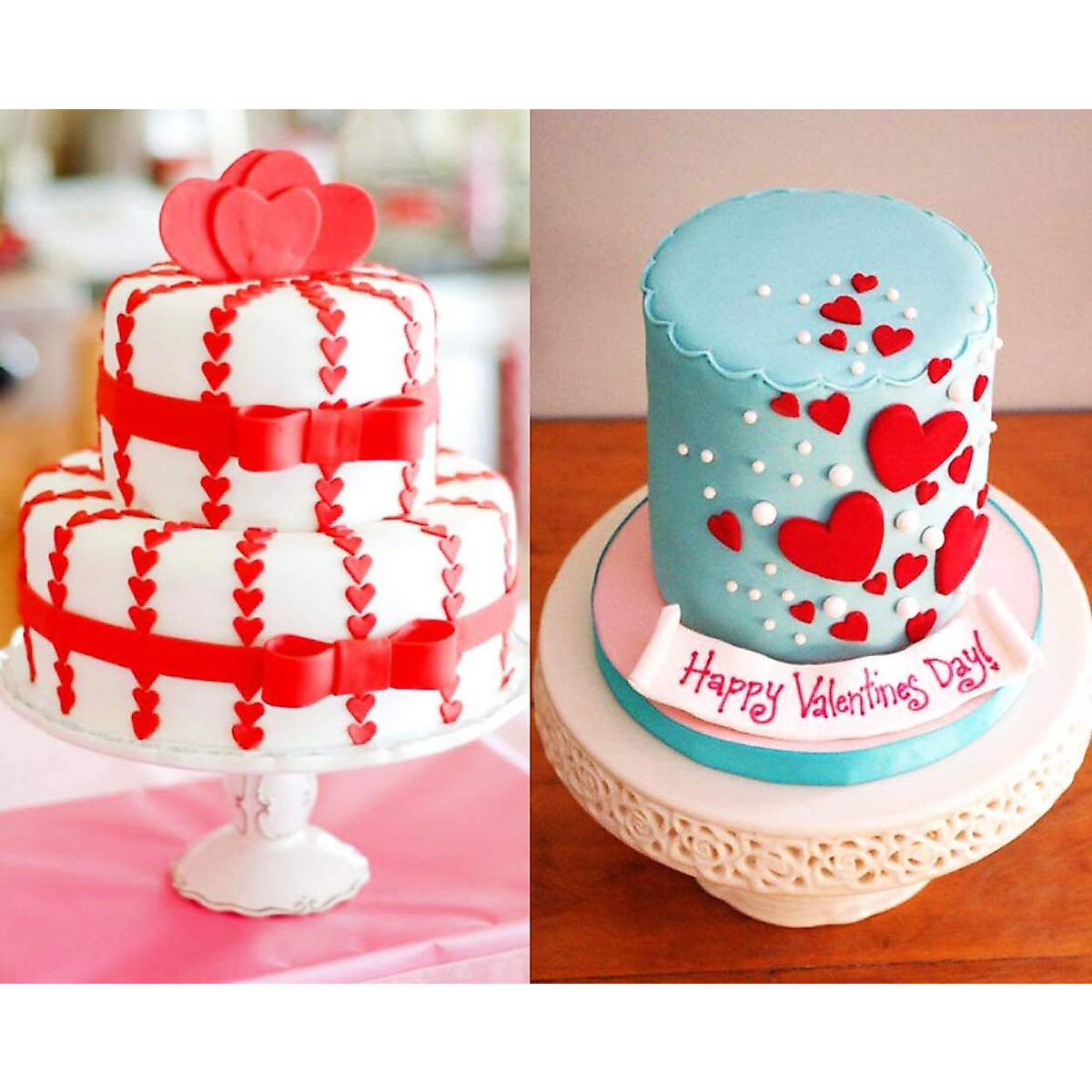 Fondant Cutter 13pcs/ Set, Geometric MultiCutters for Cake Design - Round Square Oval Heart - Small, Medium & Large Size