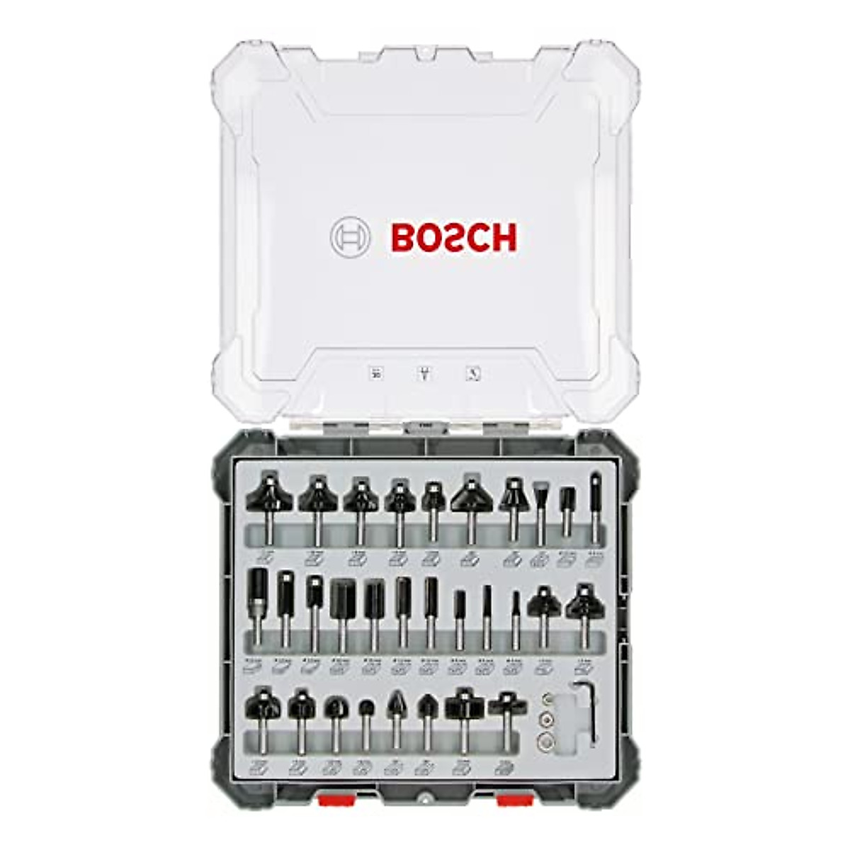 Bosch Professional 2607017475 30-Piece Set Wood Router Bit Set for 8mm Shank Router
