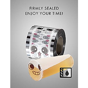 WantJoin Cup Sealing Film Tea Cup Sealing Film Boba Cup Sealer Film 90-105 mm 3000 Cups for PP Plastic and Paper Cups