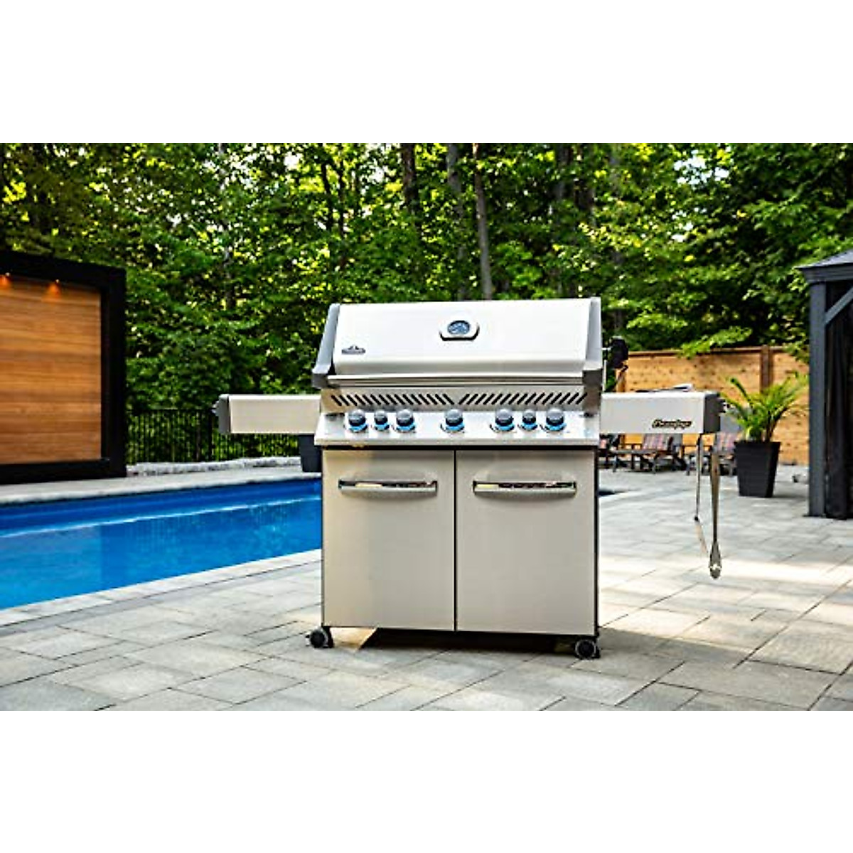 Napoleon P665RSIBPSS Prestige RSIB Propane Gas Grill, 665 sq. in + Infrared Side and Rear Burner, Stainless Steel