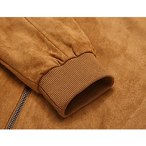 COOFANDY Men's Faux Suede Jacket Lightweight Softshell Flight Bomber Jacket