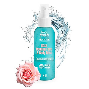 Terry Jacobs Tropical Waters Rose Water Makeup Setting Spray | Alcohol-Free, Oil-Free, Long-Lasting Face & Hair Mist | Travel Size, Hydrating Setting Spray for Makeup, Cruelty-Free Cosmetics | 4 Fl Oz