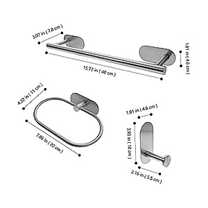 Cabinet Door Towel Holder 1 Set Decorative Hooks Cabinet Door Paper Towel Holder 304 Stainless Steel Towel Storage Ring Storage Rack Towel Hanging Rack X1 Stainless Steel Hook