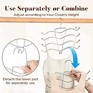 HOUSE DAY Bra Hangers 2 Pack, Tank Top Hangers Space Saving Hangers for Closet Organizers and Storage, Bra Organizer Closet Hangers Space Saver for Camisoles, Bras, Belts, Ties, Scarves, Swimsuits