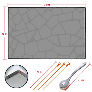 Under Sink Mats for Kitchen Waterproof, BBYUS Under Sink Mat 34" X 22" Under Kitchen Sink Mat Prevent Drips, Leaks, Large Under Sink Drip Tray, Holds UP 3.3 Gallons Liquid