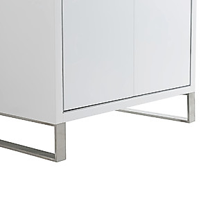 Fine Fixtures Opulence Collection 30 in. W x 18 in. D x 33 in. H Bathroom Vanity in White Matte with Black Marble Sintered Stone Sink - Chrome Hardware