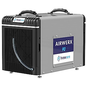 BaseAire Crawl Spaces Dehumidifier AirWerx90, Basement Dehumidifier 90pints/Day at AHAM, Cover 2,600 Sq. Ft, Portable, Auto Defrosting, Optional Remote Control, 5 Years Warranty