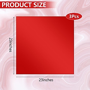 Geyoga 3 Pieces Halloween Satin Square Scarf Women Solid Color Neck Head Scarves Neckerchief for Women Girls(Red)