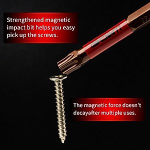 LLNDEI 25 PCS Torx Bit Set(T5-T40), Security Torx Bit Set, Tamper Resistant Star Bits Set, 1" and 2" Long Magnetic Torx Bit Set with Magnetizing Demagnetizer