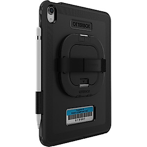 OtterBox DEFENDER FOR BUSINESS W/ KICKSTAND/HANDSTRAP for iPad 10th Gen (ONLY) V2 - BLACK, rugged & durable, port protection, includes shield-stand (Non-Retail Packaging)