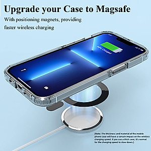 LDSXAY Universal MagSafe Ring, 2 PCS Magnet Sticker Magnetic Adapter Ring Compatible with Magsafe Accessories & Wireless Charging for iPhone 16/15/14/13/12/11 Pro Max Mini, Galaxy S24/S23/S22 (Black)