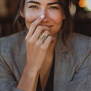 Ross-Simons Sterling Silver and 14kt Yellow Gold Multi-Row Ring