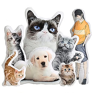Seamaid Custom Pet Pillow Personalized Dog Cat Photo Pillow Duplex Printing Shaped Pillow Designed Gifts for Father’s Day,12inch