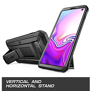 SUPCASE for Samsung Galaxy S10 Case with Satnd (Unicorn Beetle Pro), [Built-in Belt Clip] Heavy Duty Shockproof Rugged Protective Phone Case Without Built-in Screen Protector for Galaxy S10, Black