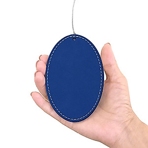 LaserGram Faux Leather Christmas Ornament, Railroad Crossing Sign 1, Personalized Engraving Included (Dark Blue, Oval)