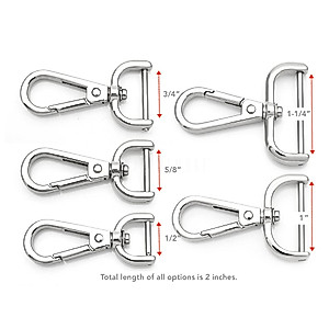 CRAFTMEMORE 2pcs Detachable Snap Hook Swivel Clasp w/Screw Bar VT493 Bag Strap Hardware Replacement (1 Inch, Brushed Brass)