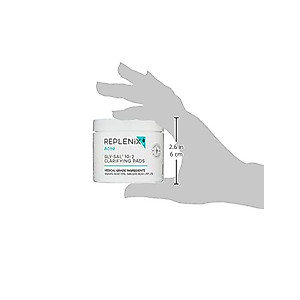Replenix Gly-Sal 10-2 Clarifying Pads, Medical-Grade Exfoliating Cleansing Wipes for Acne-Prone Skin, Oil-Free Facial Treatment with Witch Hazel, 10% Glycolic & 2% Salicylic Acids (60 ct.)
