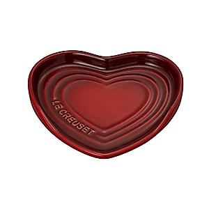 Le Creuset Cerise Stoneware Heart Shaped Spoon Rest, 5.25"