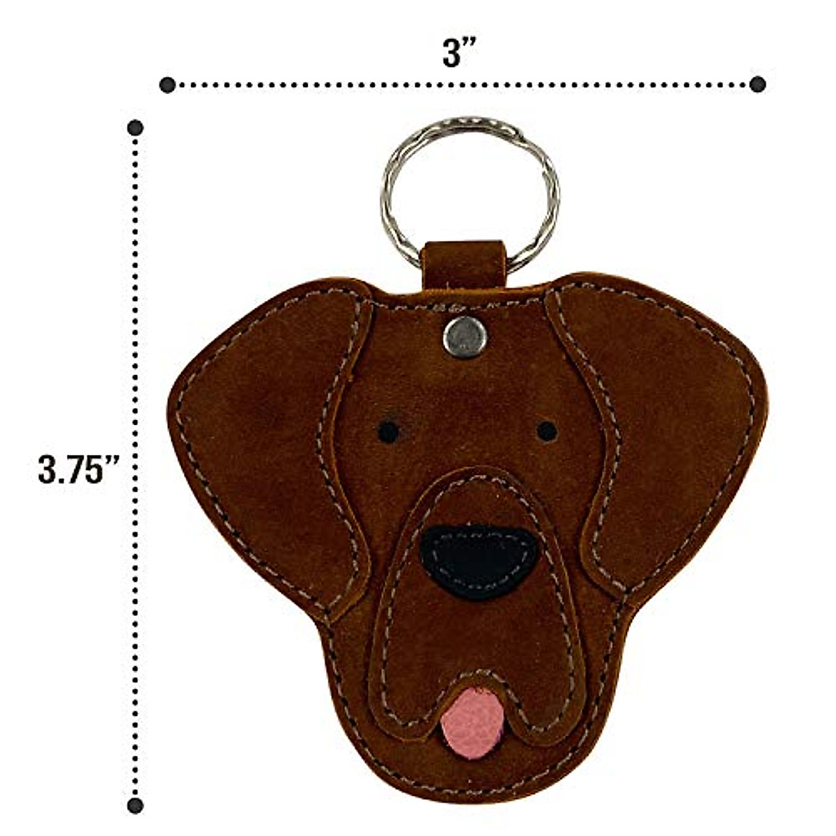 TACO DOG, Critter Keychain Labrador Dog Handmade from Full Grain Leather (Swayze Suede)