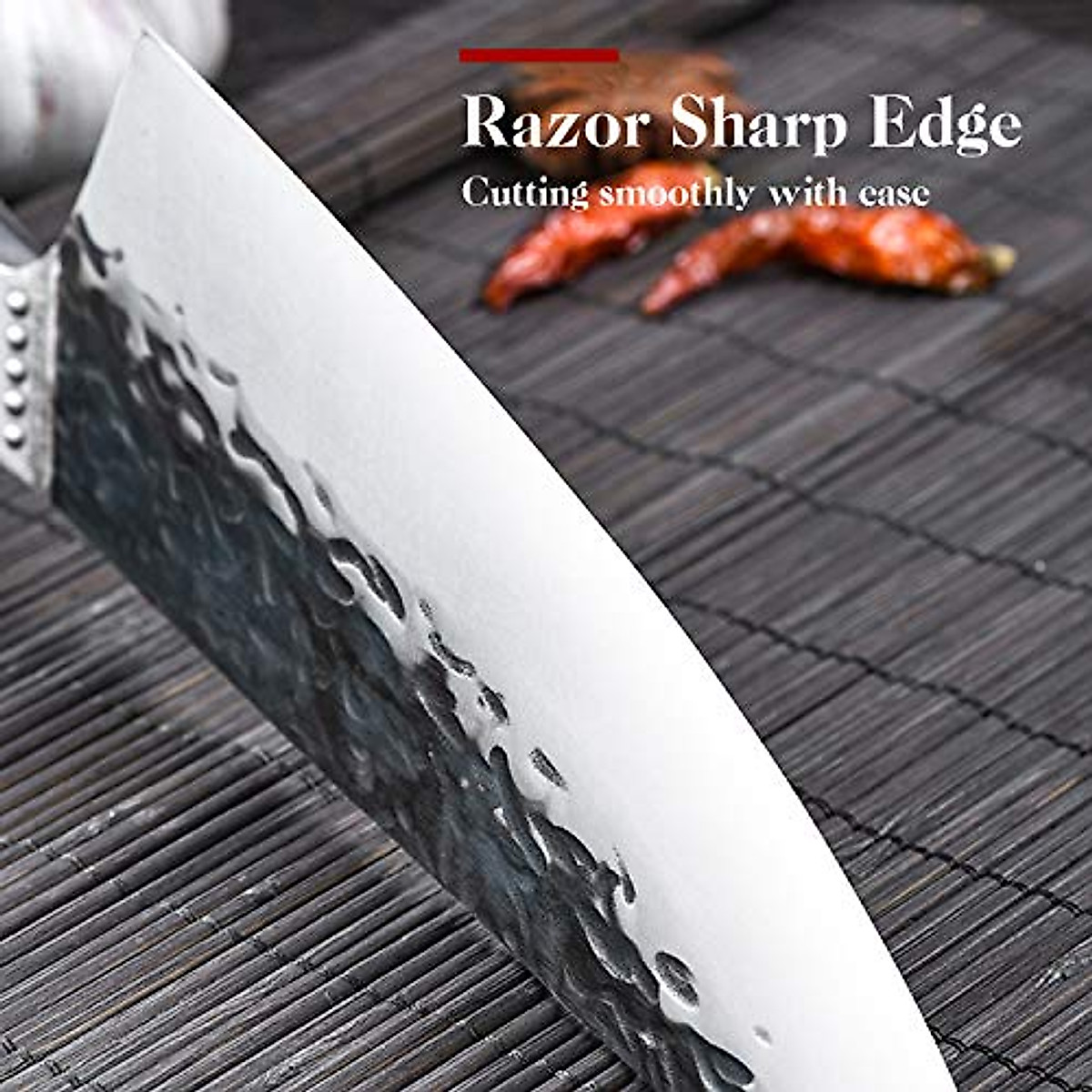DRAGON RIOT Kiritsuke Chef Knives Carbon Steel Bunka Knife Forged Japanese Butcher Cleaver Kitchen for Home and Restaurant