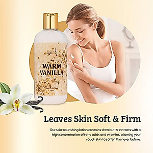 Scented Body Lotion For Women, Deep Moisturizing Hand Cream, Firming Body Butter For Dry Skin, Womens Luxury Stocking Stuffers And Fragrance Gifts That Smell Good, 10oz (Warm Vanilla)