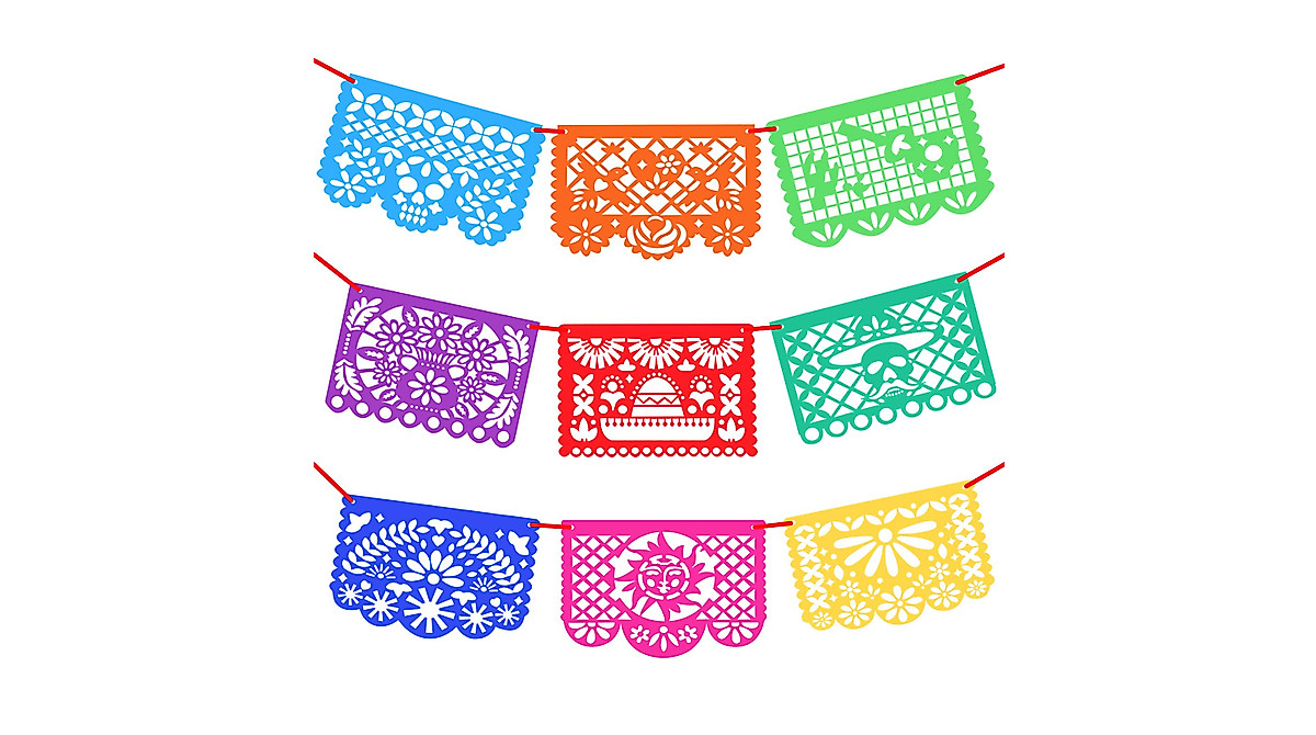 15Ft Felt Papel Picado Banner for Mexican Parties
