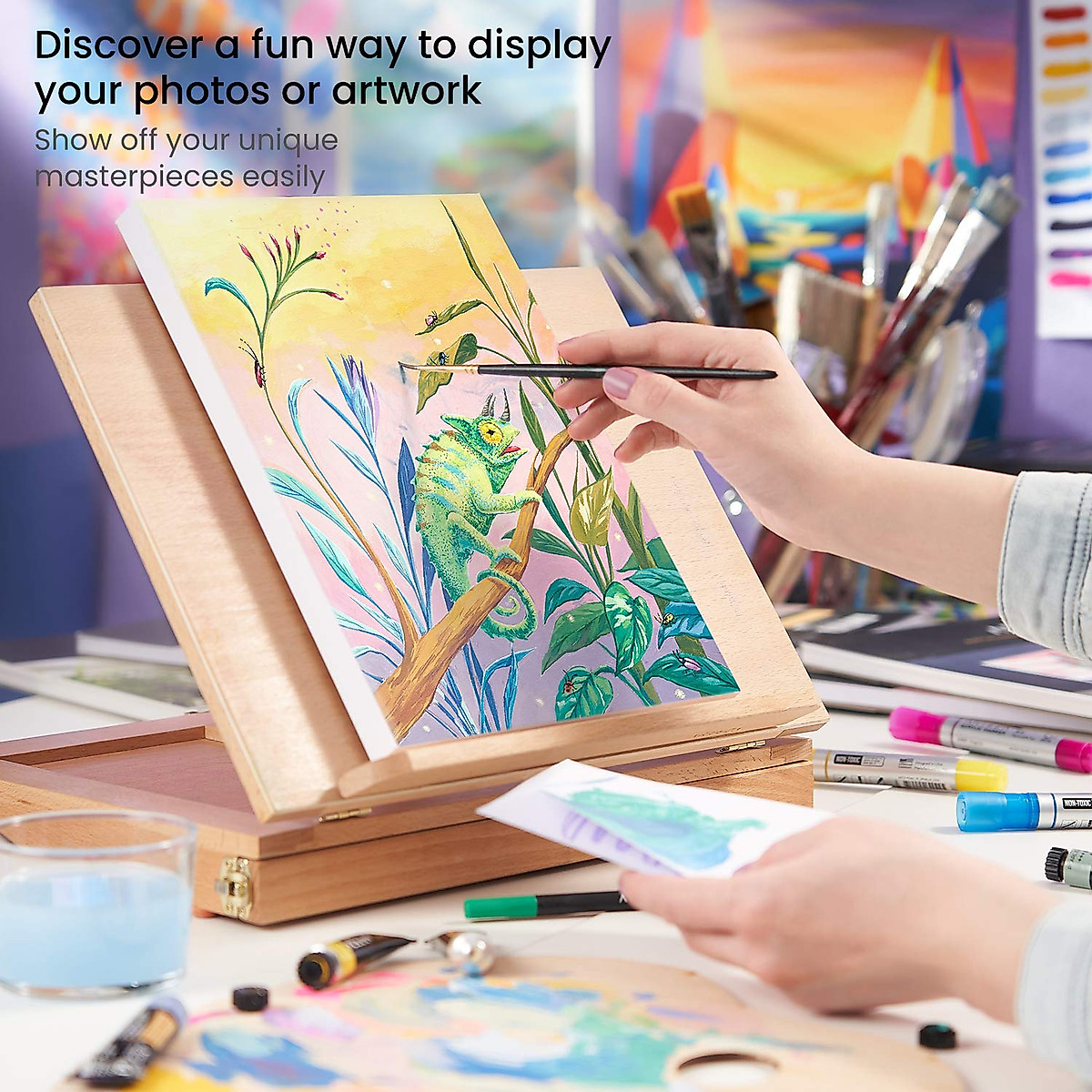 ARTEZA Mixed Media Paper Foldable Canvas Pad, 8x11 Inches, 20 Sheets, DIY Frame, Heavyweight Multimedia Paper, 228 lb, 370 GSM, Acid-Free, Art Supplies for Painting & Mixed Media Art