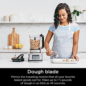Ninja SS201 Foodi Power Pitcher 4in1 Smoothie Bowl Maker Crushing Blender Dough Mixer Food Processor 1400WP smartTORQUE 6 Auto-iQ presets, with a Stainless Silver Finish (Renewed) (Ninja SS201)