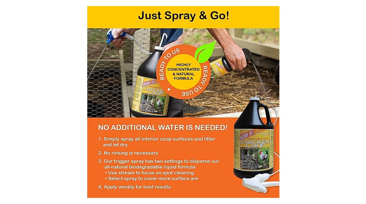 MICROBE-LIFT Chicken Coop Cleaner and Odor Eliminator, Use on All ...
