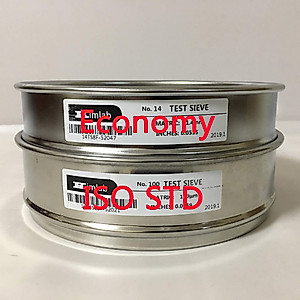 KimLab Economy 8 Pcs Test Sieve with Lid and Pan,#5,#10,#35,#60,#120,#230 Mesh Size,304 Stainless Steel Wire Cloth, 8" Diameter