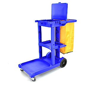Commercial Housekeeping Janitorial cart with Vinyl Bag AF08170 Blue