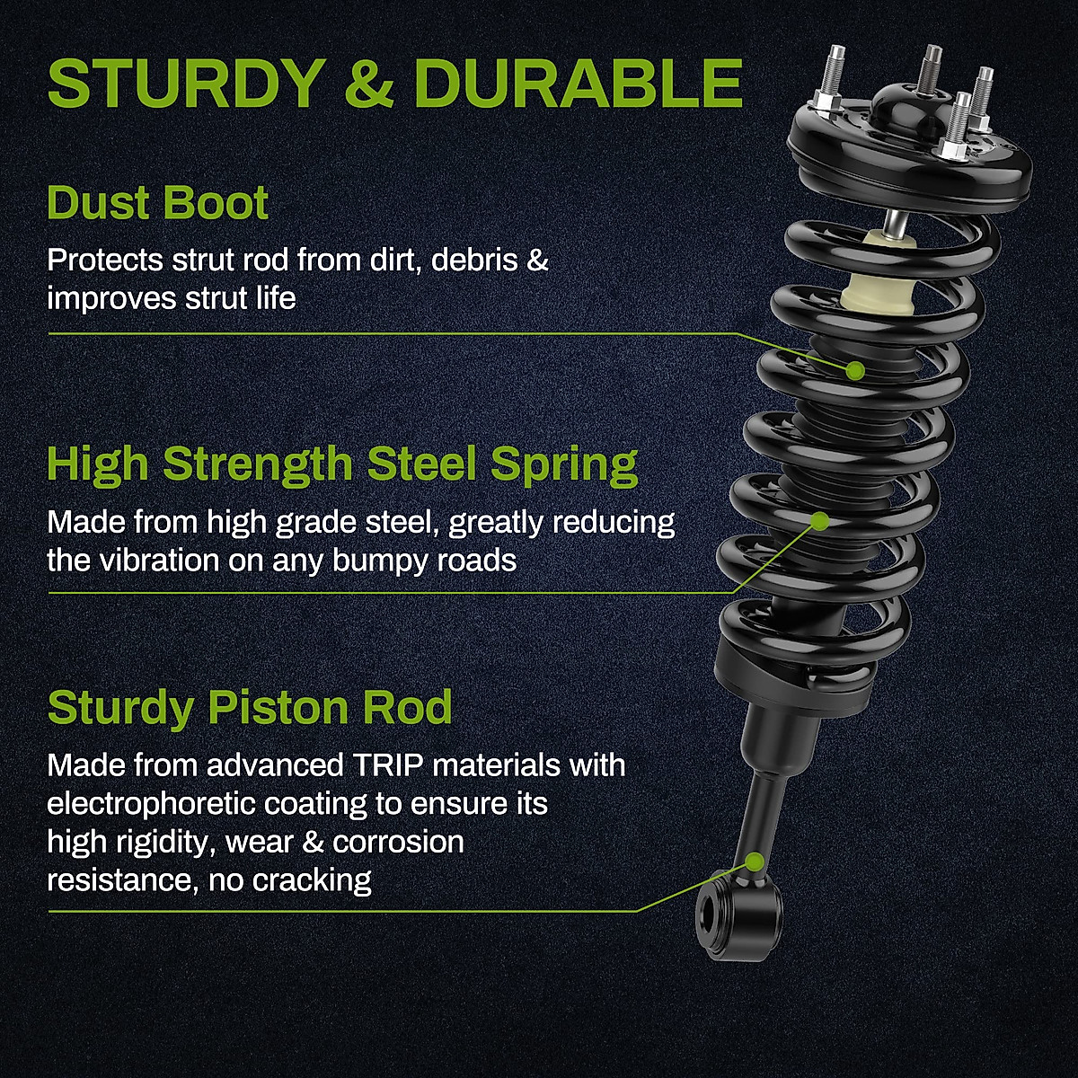 AUTOSAVER88 Front Complete Struts Compatible with 2004-2008 Ford F150, 2006-2008 Lincoln Mark Lt 4WD Shock Absorber Coil Spring Assembly