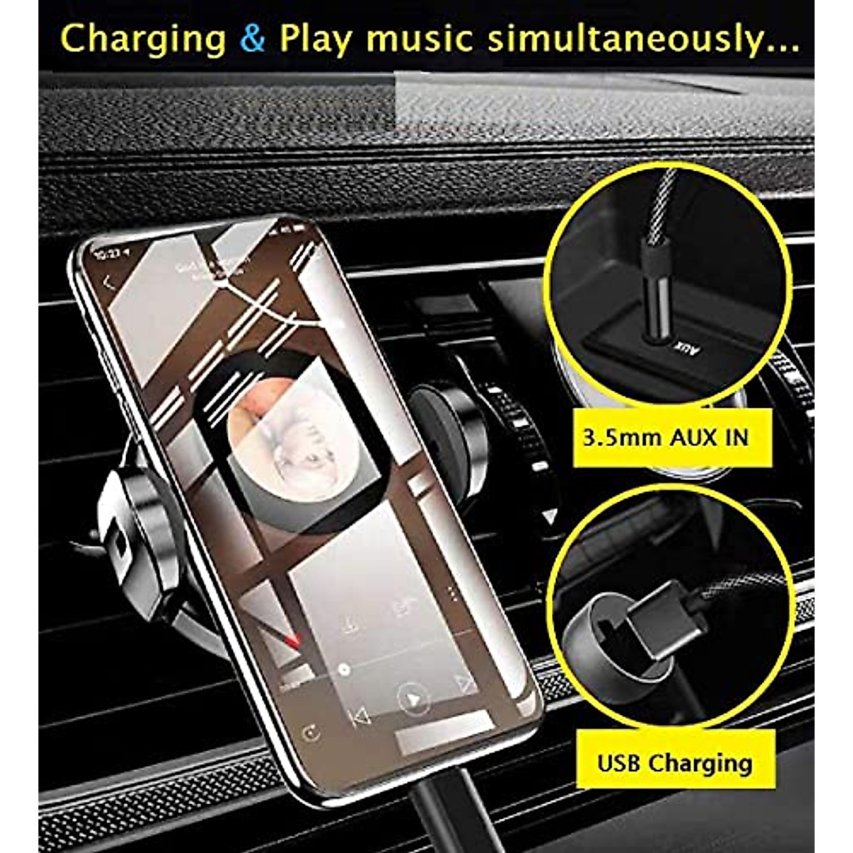[Apple MFi Certified] Charging Audio Cable for iPhone,2 in 1 Lightning to 3.5mm Nylon Braided Aux Cord Works with Car Stereo Speaker Headphone Car Charger Compatible with iPhone13/ 12/11/XS/XR/8/7/SE